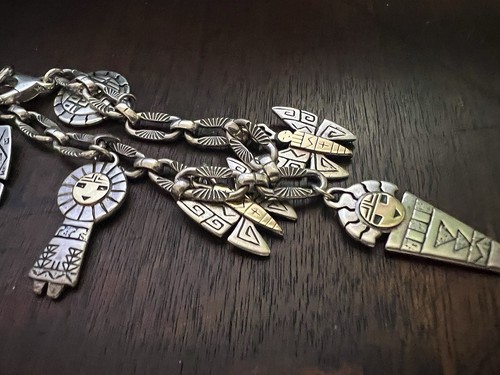 Carolyn Pollack Roderick Tenorio RMT Sterling & 14k Gold Charm Bracelet ...