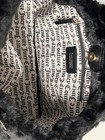Juicy Couture ~ Faux Fur ~ Furry 16"x 12" Tote Bag Purse BLACK!! New W ...