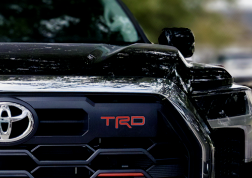 SET OF 2: 22-24 WHITE Front Emblem TUNDRA + RED TRD Grill Bumper ...