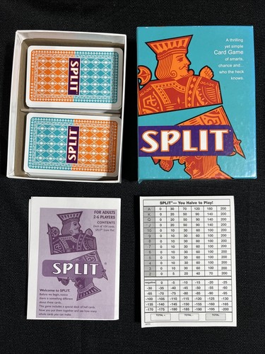 Split Card Game 2001 Hasbro Parker Brothers Complete | eBay