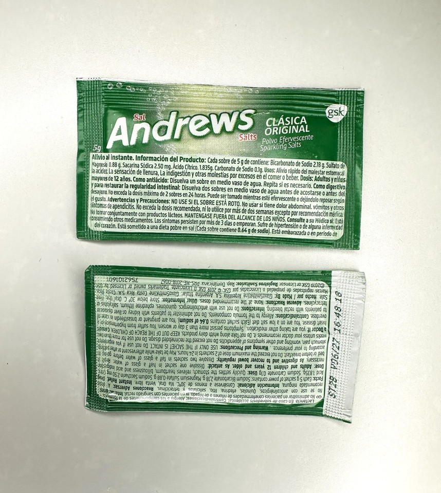 Andrews Salts Original Instant Relief from Upset Stomach 10 sachets EXP ...