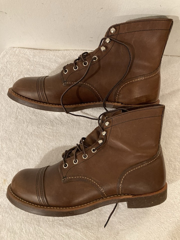Red Wing Shoes 8111 Iron Ranger Harness Brown Leather Boots Cork Sole ...