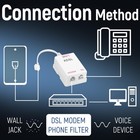 DSL Filter Splitter Landline Phone RJ11 6P2C Male to 2 Female Adapter ...
