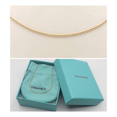 Tiffany Co Solid 18k Yellow Gold Cable Link Pendant Chain Necklace 16in ...