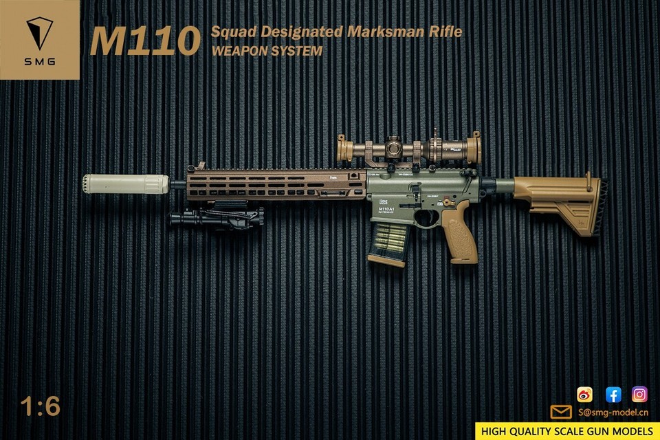 SMG M110A1 SDMR 1/6 02-6001 Original Weapons Rifles Fit Soldiers Action ...