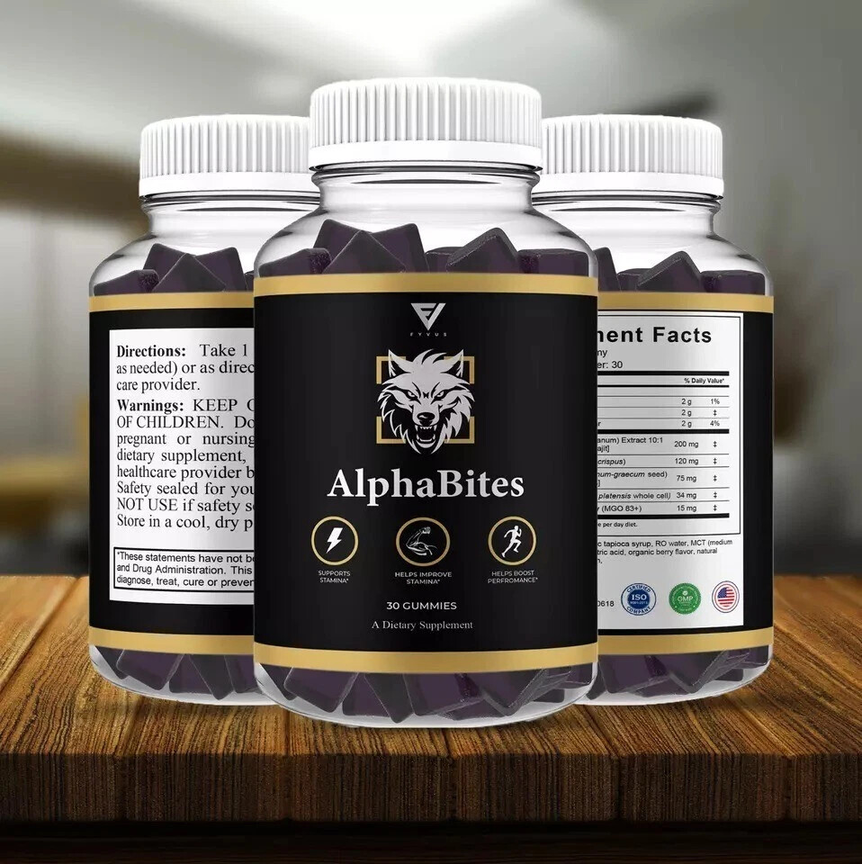 1~3 Pack Alpha Bites Gummies For Men, AlphaBites ED Gummies Male BIGD ...