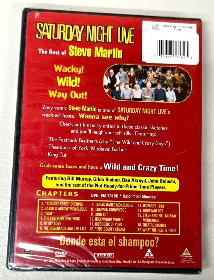 Saturday Night Live: The Best of Steve Martin (DVD) (Brand New Sealed ...