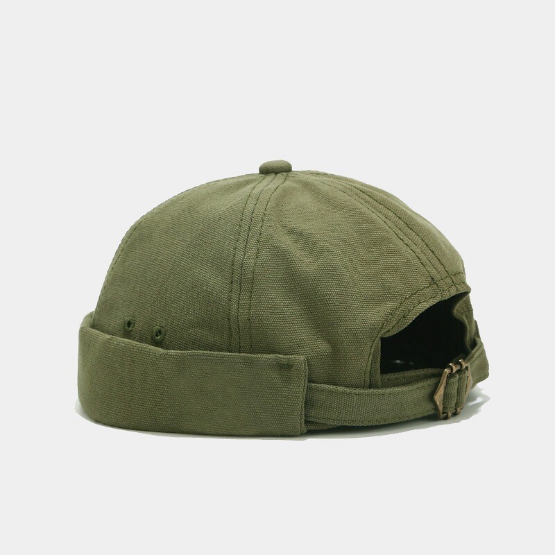 Men Docker Hat Rolled Cuff Brimless Adjustable Beanie Sailor Cap Hip ...