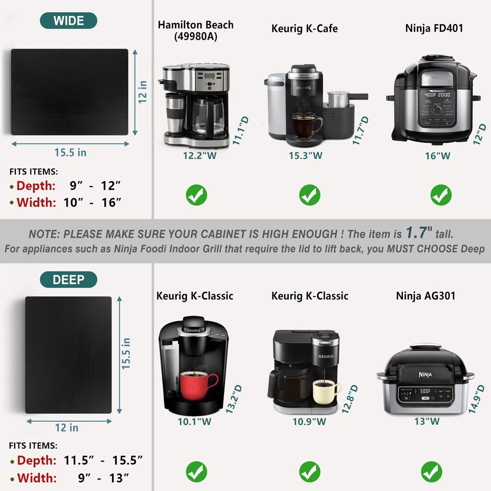Appliance Slider Wooden Sliding Tray For Coffee Maker Coffee Pot Slider ...