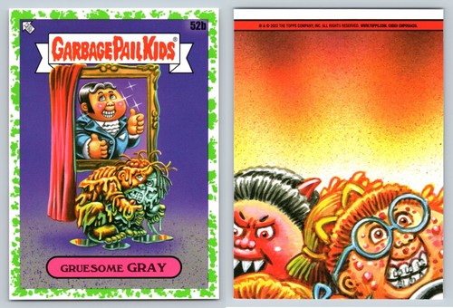 2022 Garbage Pail Kids Book Worms GREEN Parallel Gruesome GRAY GPK Card ...