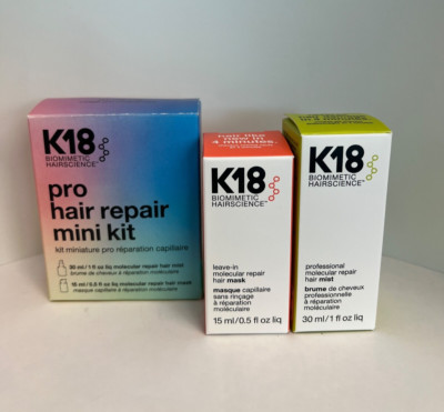 K18 Pro hair repair mini kit Molecular Repair Hair Mist + Repair Hair ...