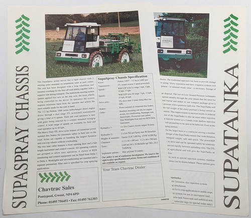Original Chavtrac Supaspray & Supatanka Chassis Single Sheet Brochures ...