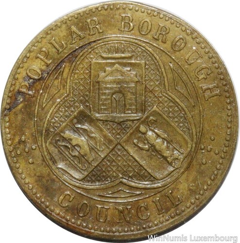 W6280 Token United Kindgom Poplar Borough Council Edward VII ...
