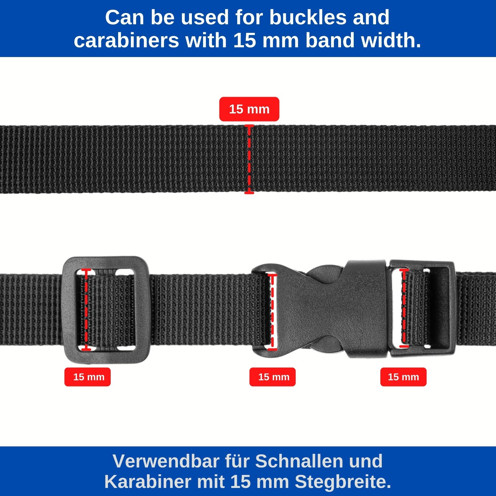 Gurtband 6 Meter mit Schnallen Set Trageriemen Gurtriemen Band Gurt ...