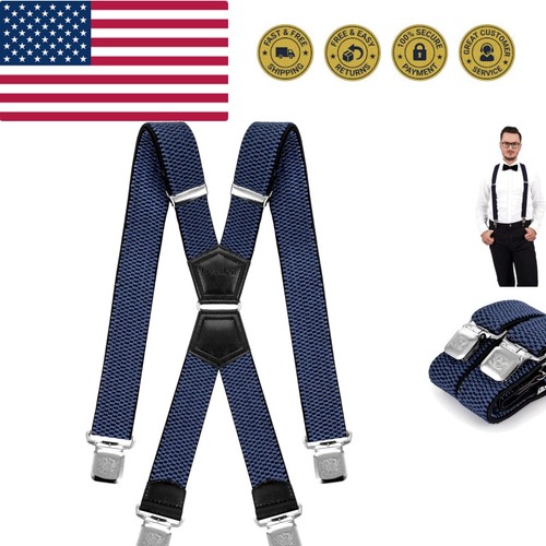 All-Day Secure Heavy Duty Suspenders - Comfortable X-Back Braces for ...