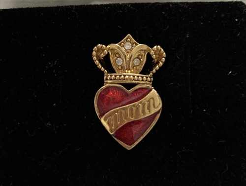 NIB Vintage Avon Crown of Hearts Pin Tack Rhinestone Mom Banner mothers ...