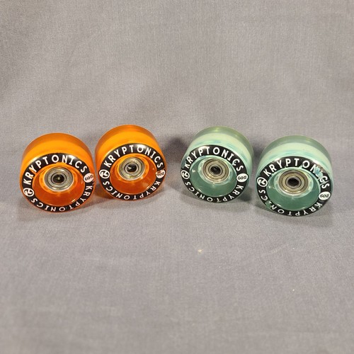 Kryptonics Skateboard Wheels 60mm Agua Orange USA Longboard w/ Bearings ...