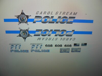 Carol Stream Illinois Police Car Decals 1:24 | eBay