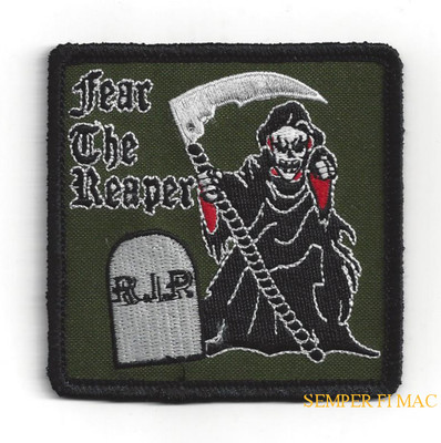 FEAR THE GRIM REAPER RIP HAT PATCH SKULL DEATH HEAVEN HELL PIN UP GIFT ...