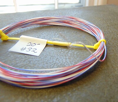 20 feet 32 AWG stranded Silver Plated Copper PTFE Wire White/red/blue ...