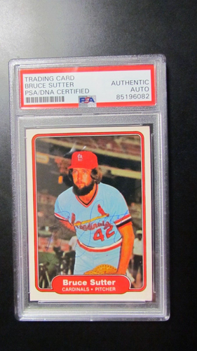1982 Fleer Bruce Sutter signed Baseball Card PSA Certified Encapsulated ...