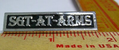 SGT at ARMS pin biker vintage collectible old motorcycle club officer ...
