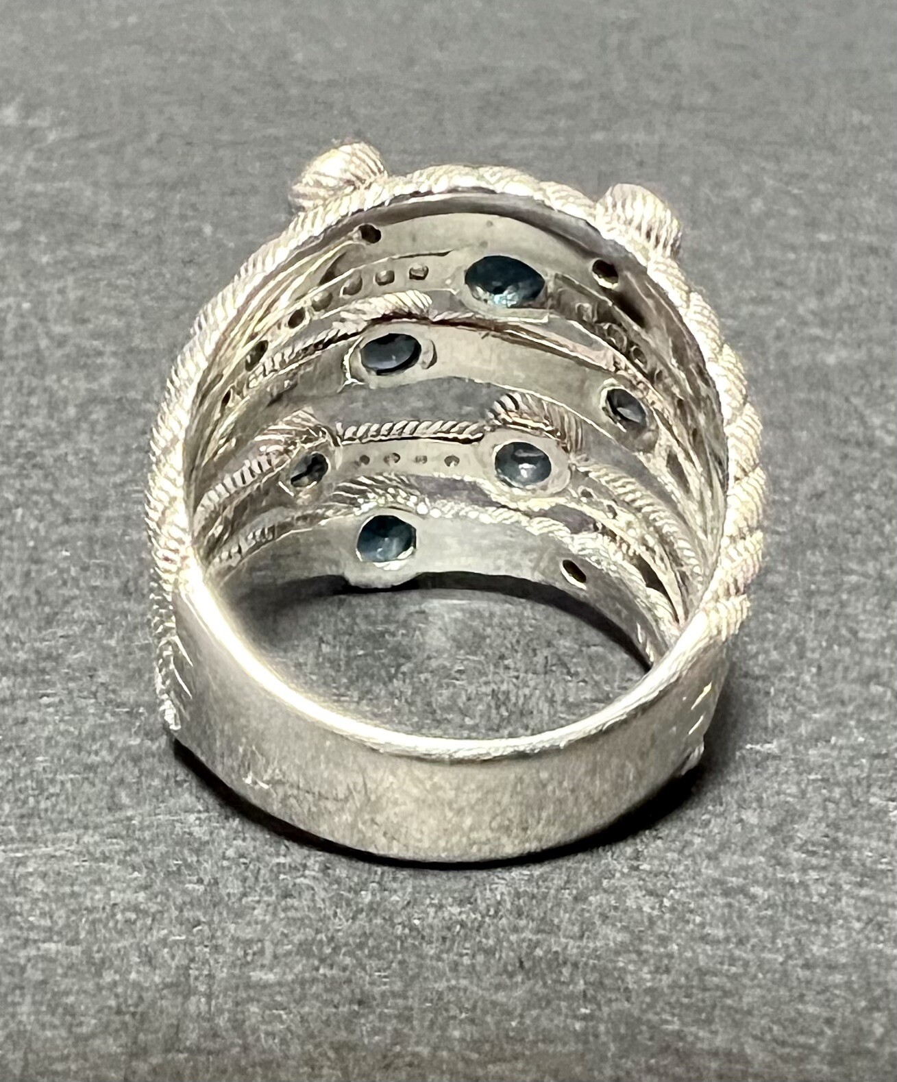 JUDITH RIPKA MULTI ROW, DETAILED, 925 STERLING & BLUE… - Gem