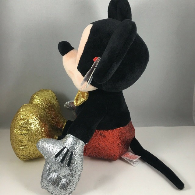 2020 Ty Beanie Buddy Disney 9" Medium Mickey Mouse Super Sparkle Red ...