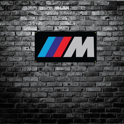 BMW M SERIES logo Classic banner Garage Poster Workshop Advertising ...