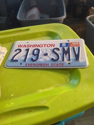 Washington Evergreen State License Plate 219•SMV 2005 | eBay