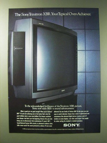 1989 Sony Trinitron XBR TV Ad - Your Typical Over-Achiever | eBay