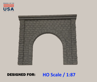 HO Scale Stone Single Train Tunnel Portal - H0 Realistic Model Railroad ...