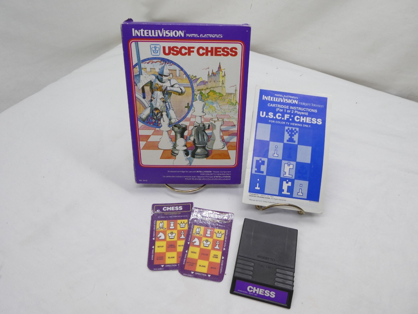 USCF Chess (Intellivision, 1982)w/ box manual & homemade overlays Eng ...
