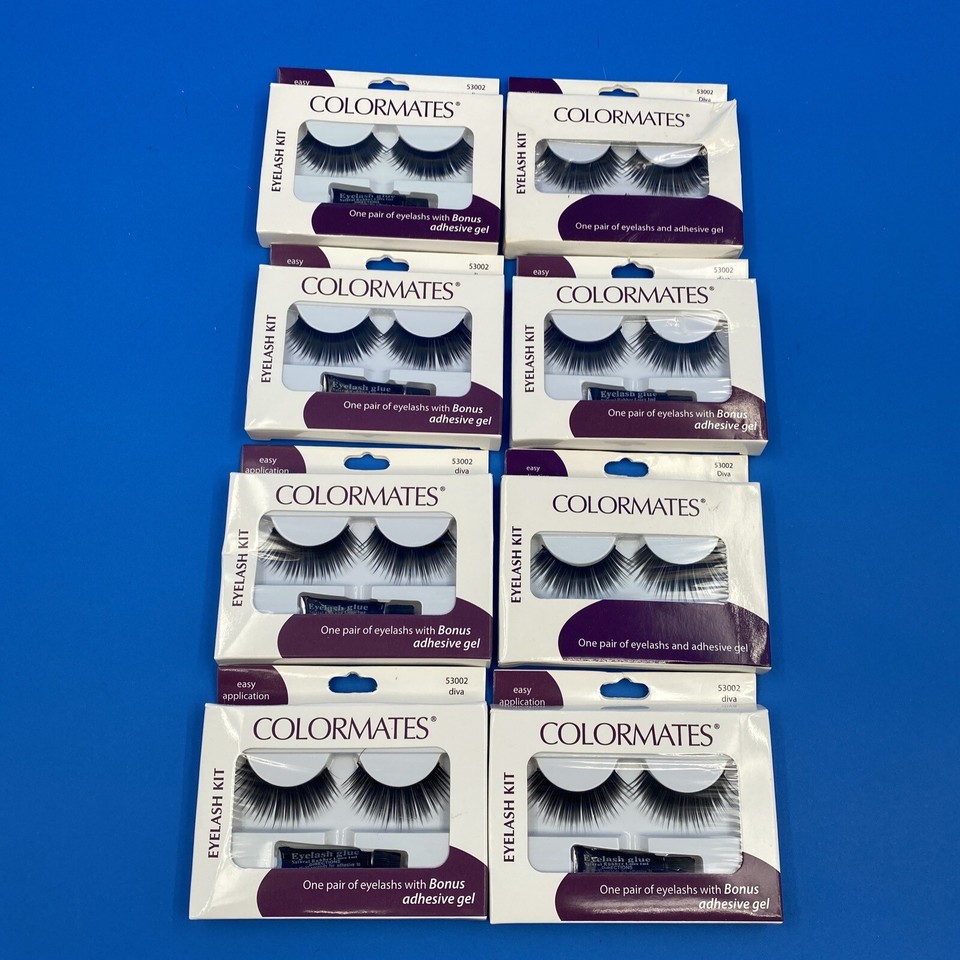 Colormates Eyelash Kit/ One Pair 53002 Diva/ With Adhesive Gel / Lot Of 8 | eBay