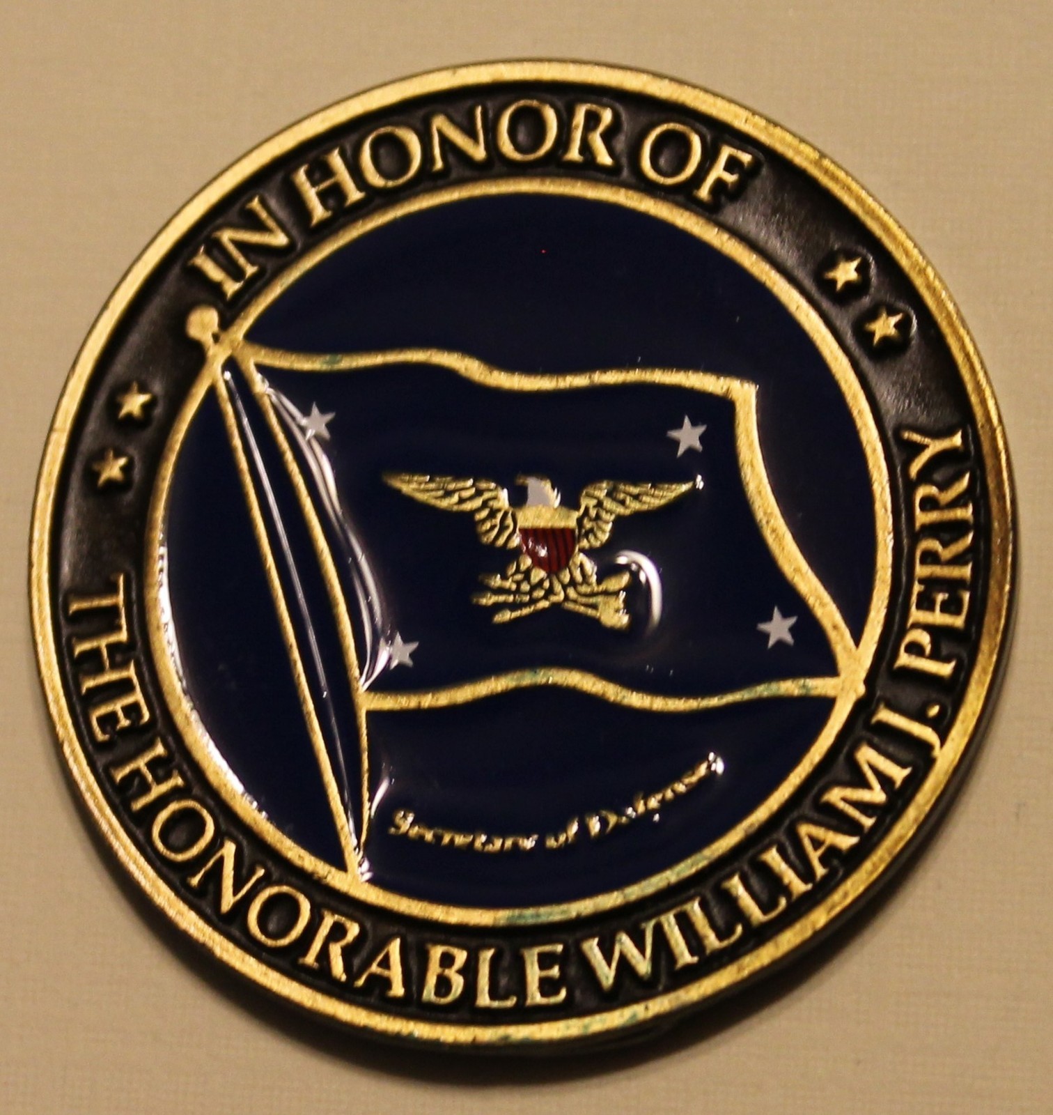 William J. Perry SECDEF DOD 1996 Air Force Order of the Sword Challenge ...