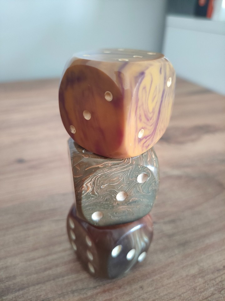 3 pieces Amber Bakelite huge Dice Vintage from old object | eBay