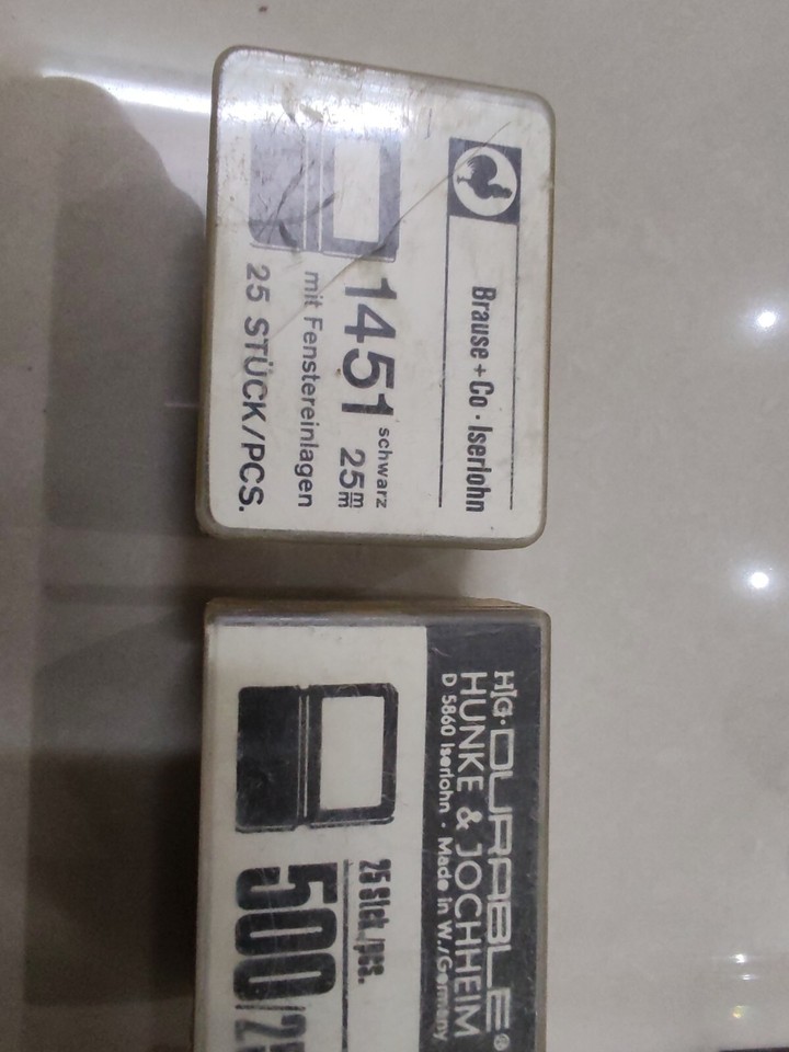 14 X Vintage Rare Metal Index Clips Boxes from 70s hunke & jochheim ...