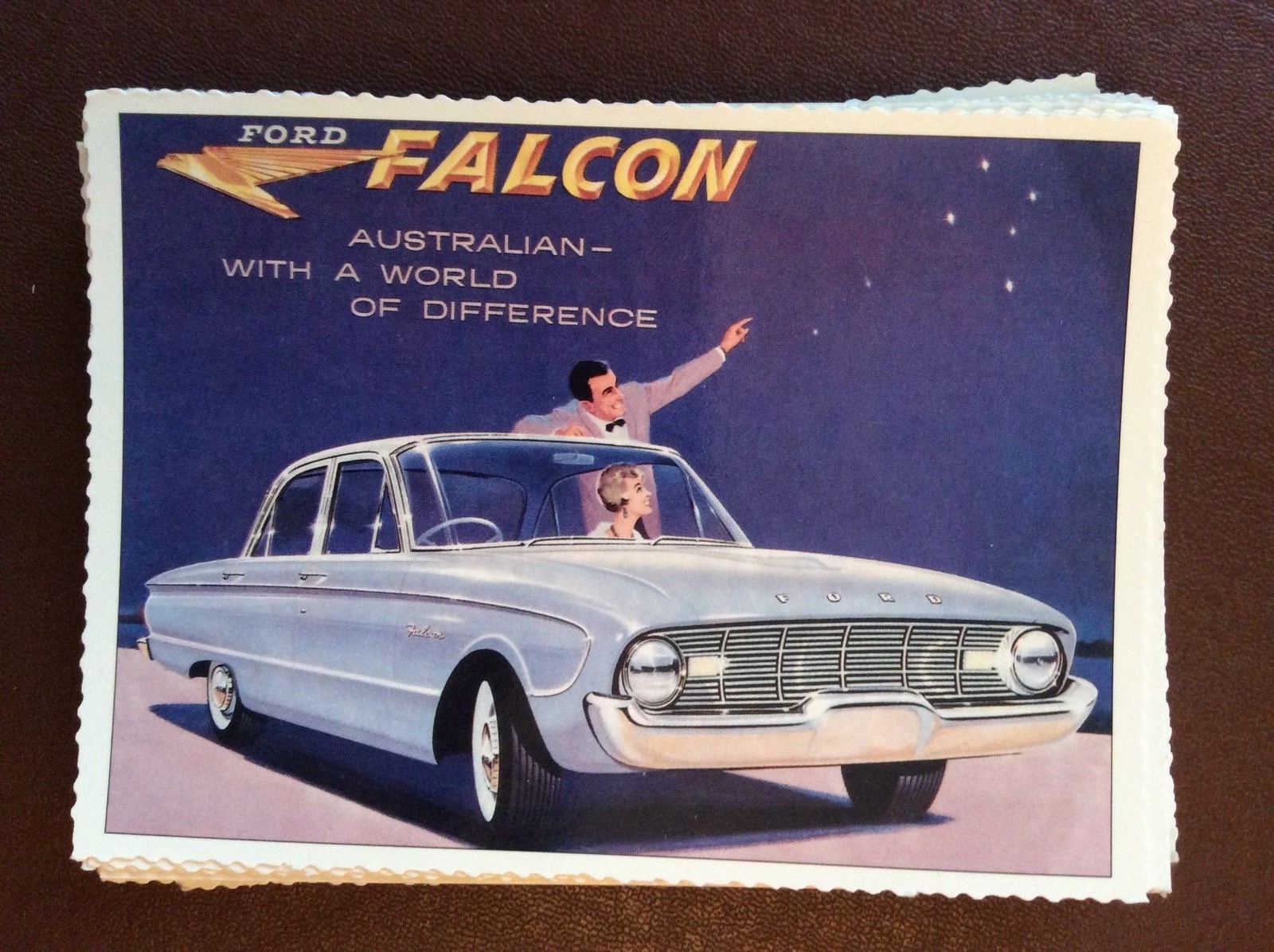 g1f postcard unused reprint advert card australia ford falcon car | eBay