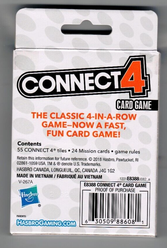 Connect 4 Card Game, Hasbro, 2-4 Players, Ages 6+ New 630509886081| eBay