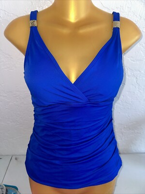 Women's Ralph Lauren Blue Swim Top V-neck Size 6 Women’s Medium | eBay