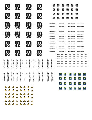 HO Scale 20' Container Decals. " MSC " | eBay