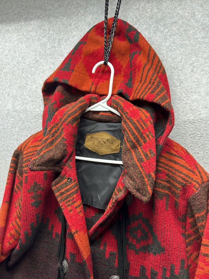 Vtg Woolrich Womens Medium Wool Long Trench Coat Duster Blanket ...