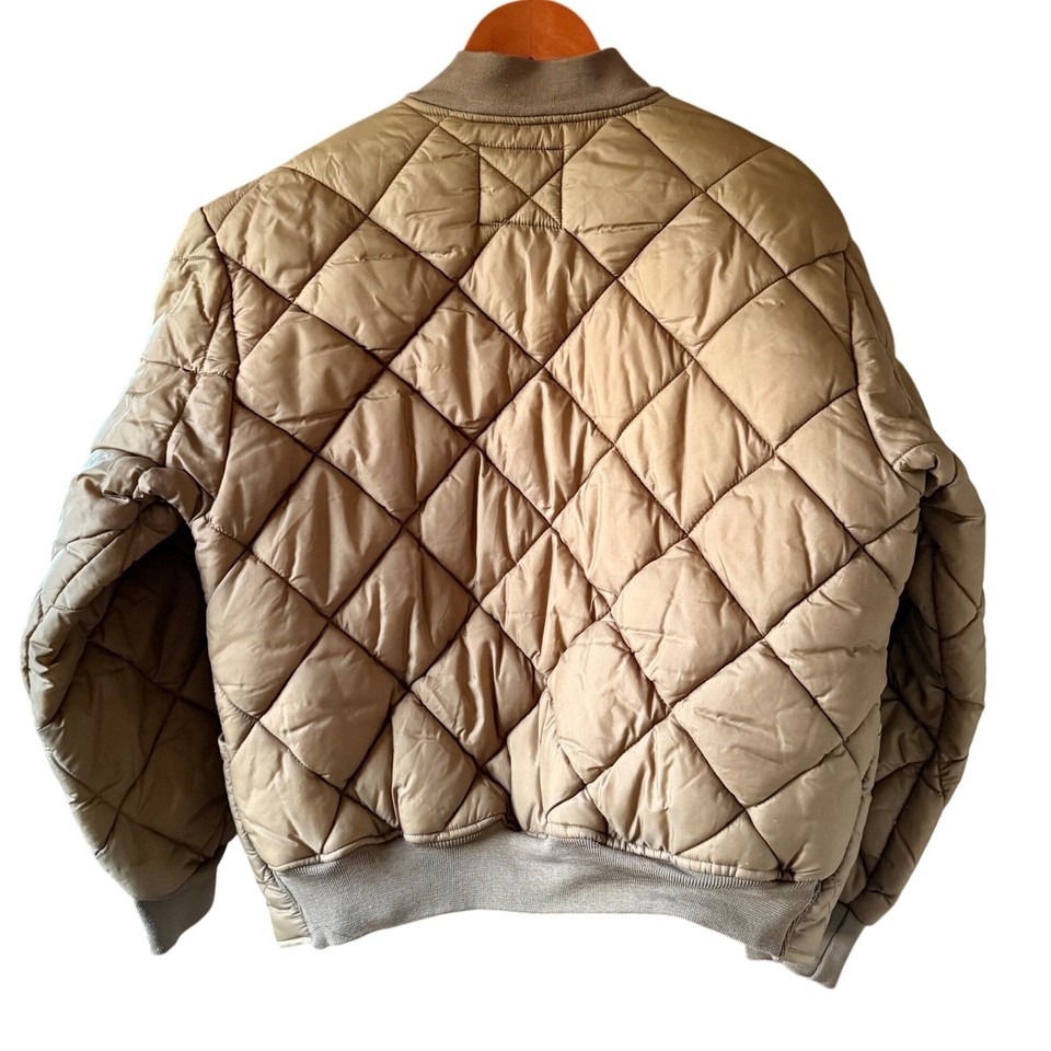 Rothco Diamond Quilted Nylon Flight Bomber Jacket Green Men's Size ...