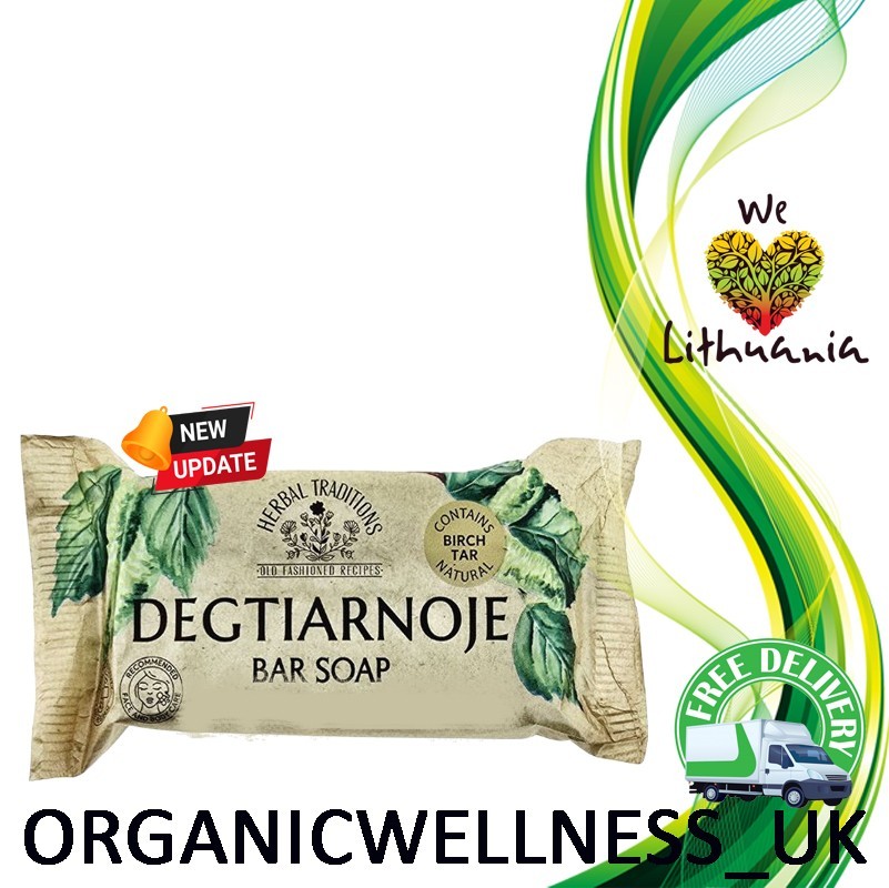 🛀HERBAL TRADITIONS 100 % Natural BIRCH TAR bar soap 🌳"DEGTIARNOJE" 140 ...
