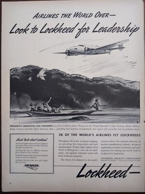 1939 Vintage Lockheed Aircraft Corporation print ad. Lockheed for ...