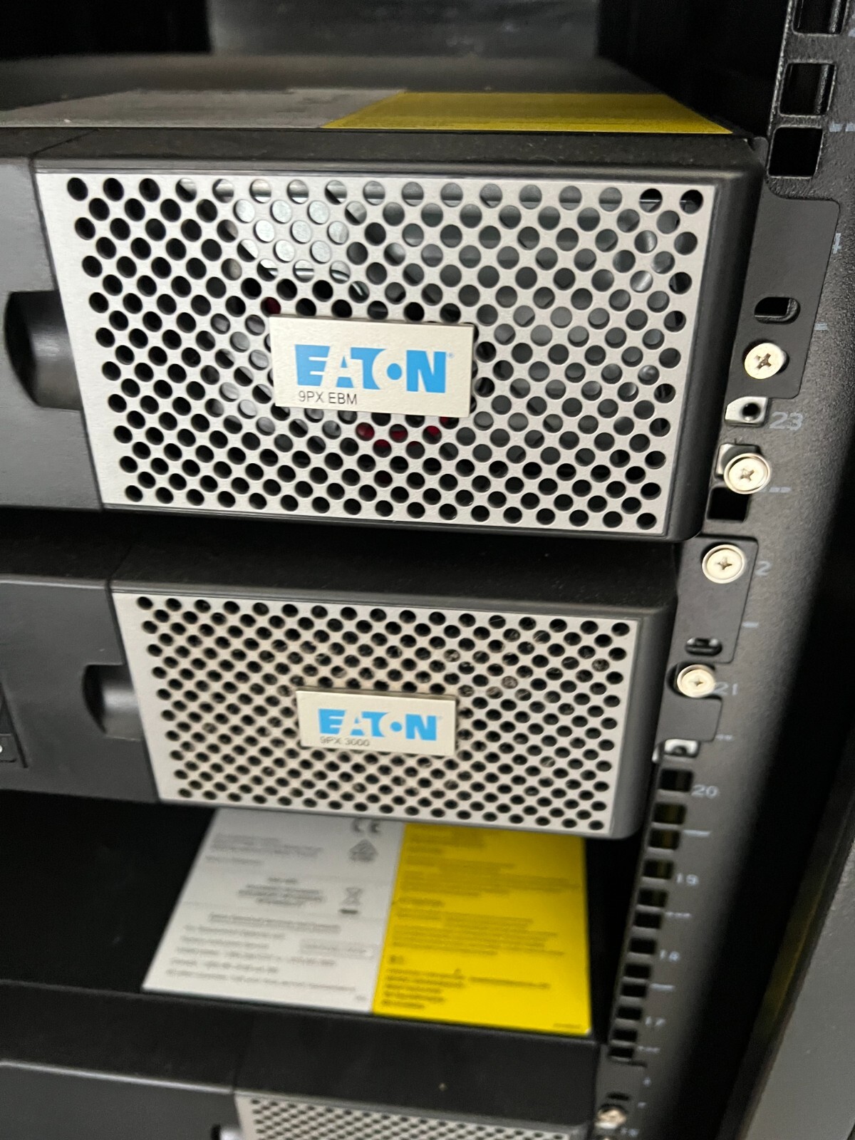 Eaton Rack w/ three 9PX 3000 and three 9PX (EBM) 220 V | eBay