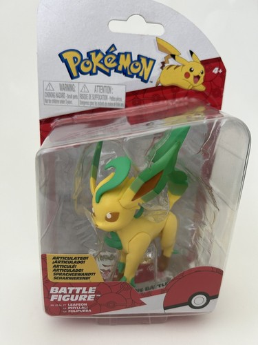 POKEMON BATTLE FIGURE LEAFEON 4'' ARTICULATED ACTION FIGURE NEW/SEALED ...