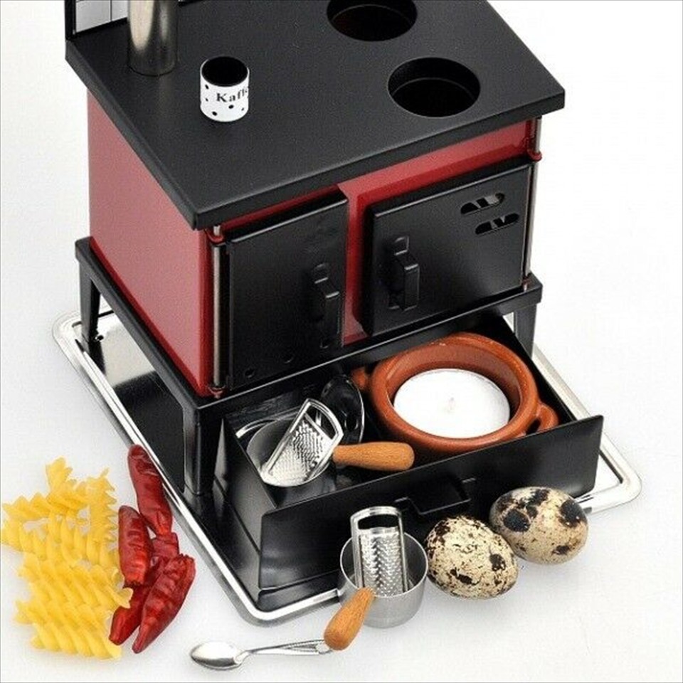 Miniature Kitchen Stove Red Real Tiny Elaborate Cooking Mini Food ...