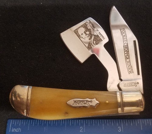 Marble's Pocket Chopper Jr. Knife, Smooth Natural Bone Handles | eBay
