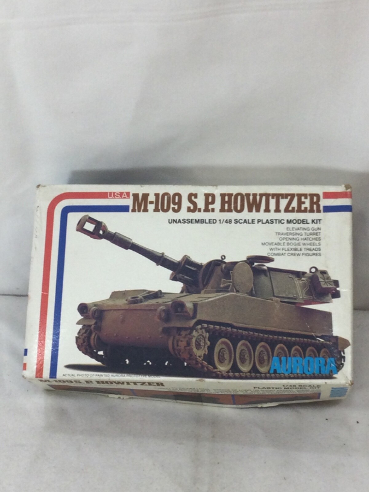 1976 Aurora US Army M-109 SP Howitzer Tank Artillery Model Kit 1:48 ...